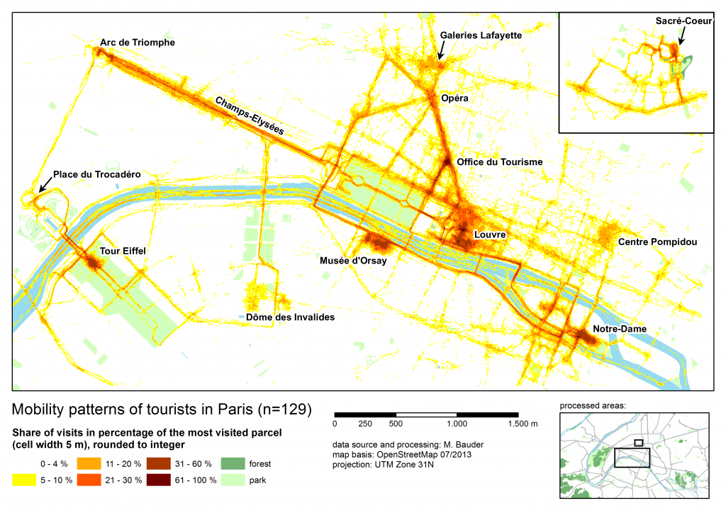 Exploring tourist mobility in Paris. A combined visitor survey and GPS ...